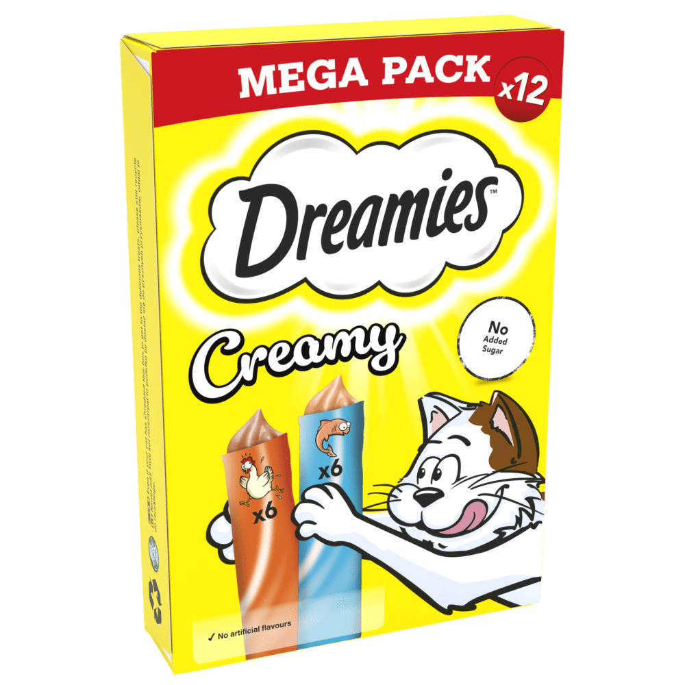 DREAMIES™ Creamy Snack Cat & Kitten Treat with Chicken & Salmon 12 x 10g