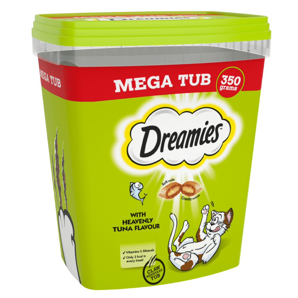 DREAMIES™ Cat Treat Biscuits with Tuna Flavour Bulk Mega Tub 350g